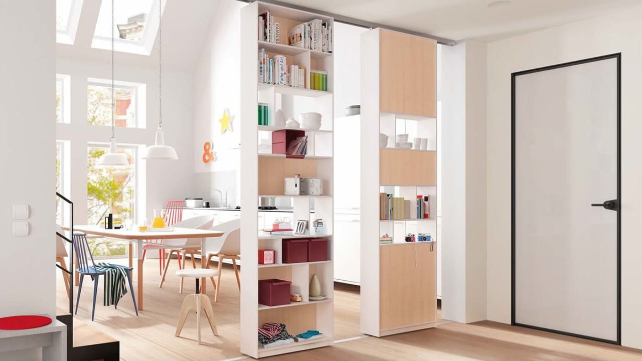 Sliding Shelf Room Divider | design haus bedrooms
